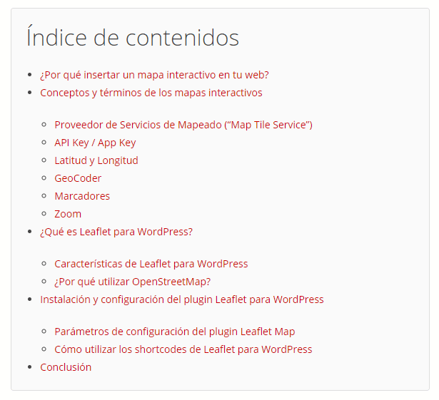 ¿Qué es una tabla de contenidos? – Ecdisis Estudio